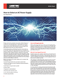 Power Supply White Papers | AMETEK Programmable Power